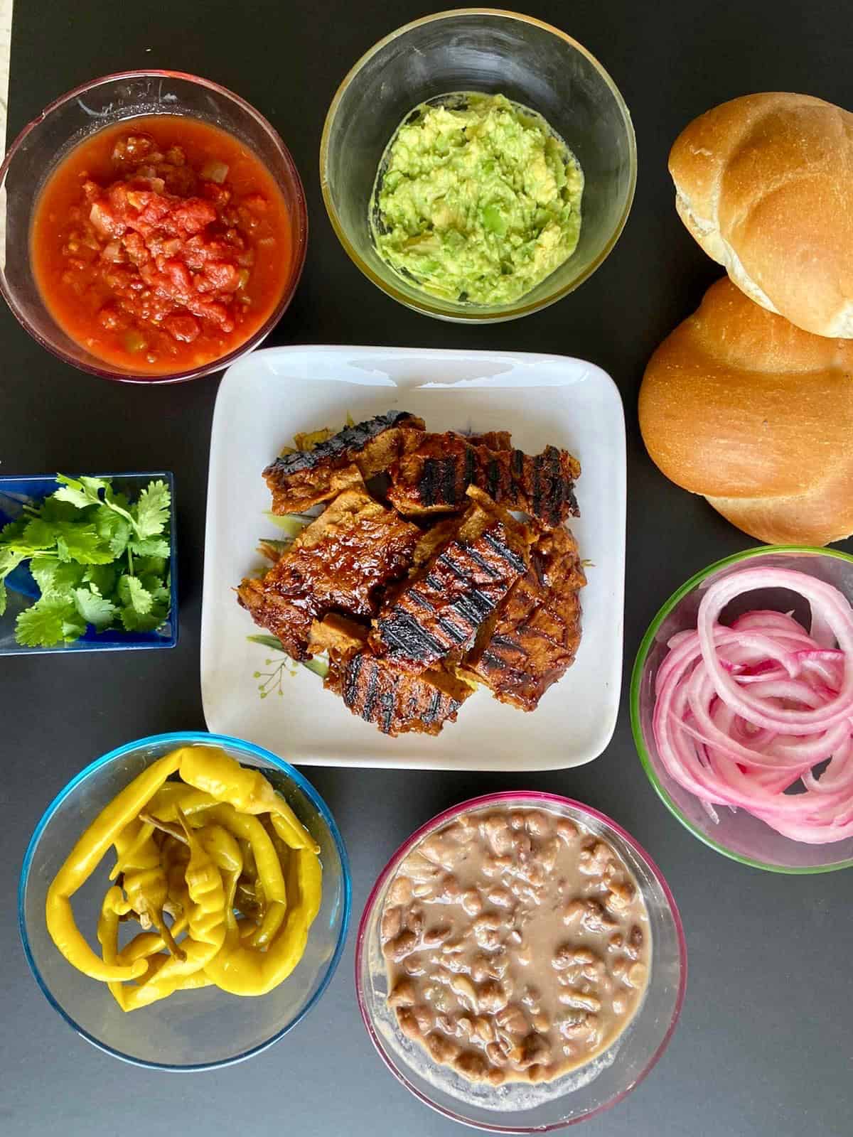 Amazing Vegan Tortas with BBQ Seitan Ribs | Tortas Veganas - Yum Vegan Blog