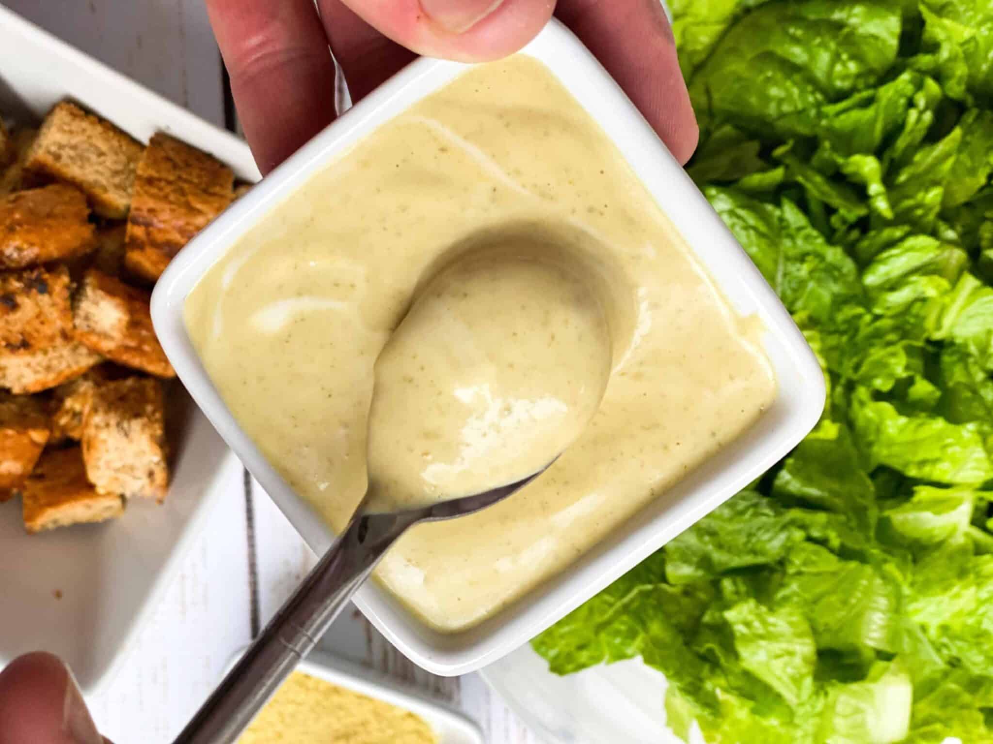 Easy Raw Vegan Caesar Dressing Recipe Made in 5 Minutes - Yum Vegan