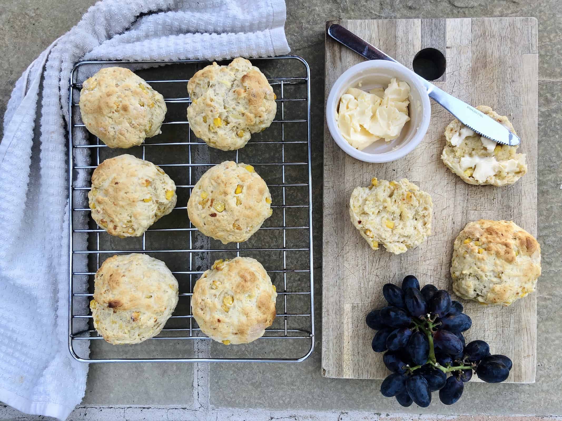 Vegan Cheese Scones with Sweetcorn | Dairy Free Scones