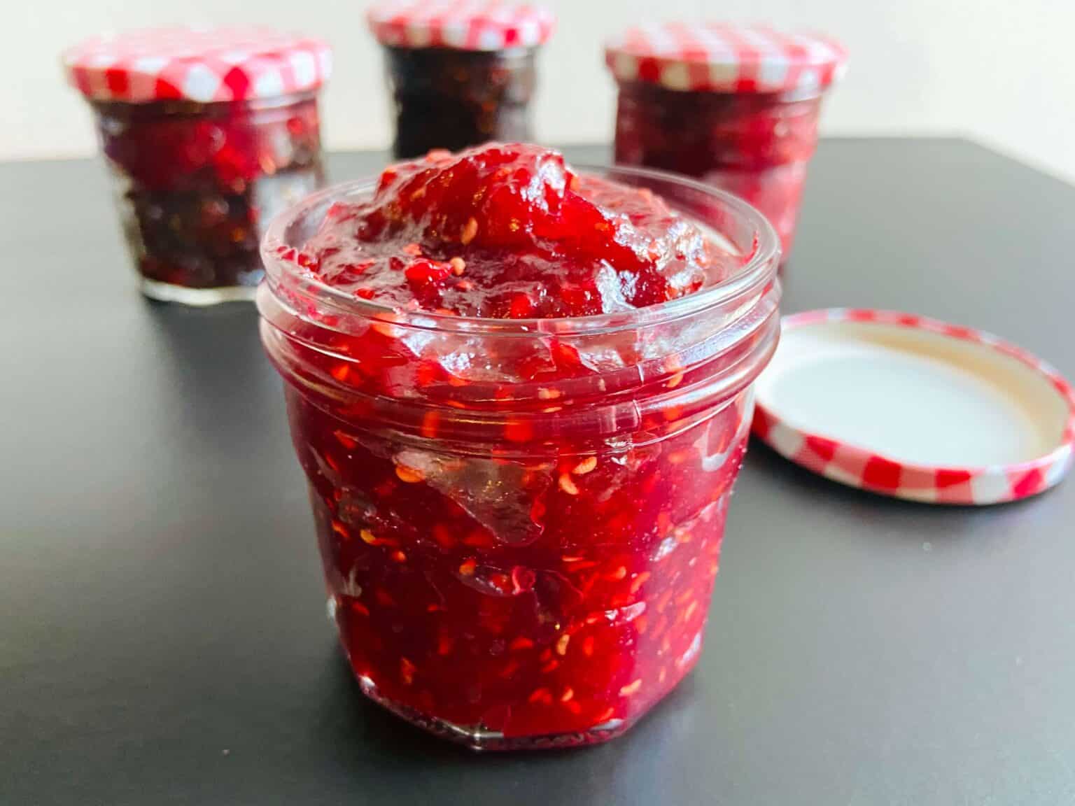 Easy Raspberry and Apple Jam - Yum Vegan Blog Team